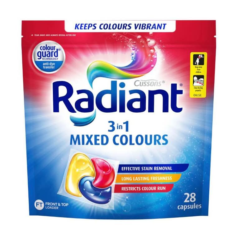 Radiant 3 In 1 Mixed Colors Laundry Capsules Delivery Near Me | Order ...