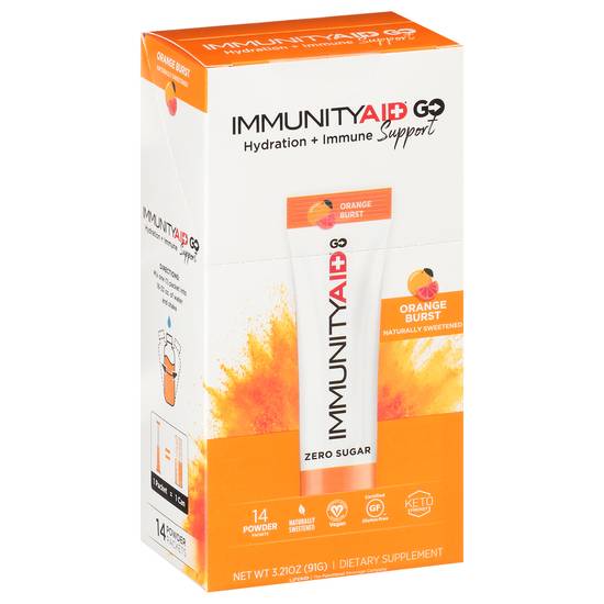 Immunityaid Go Hydration + Immune Support Powder Packet (14 ct, 3.21 oz ...