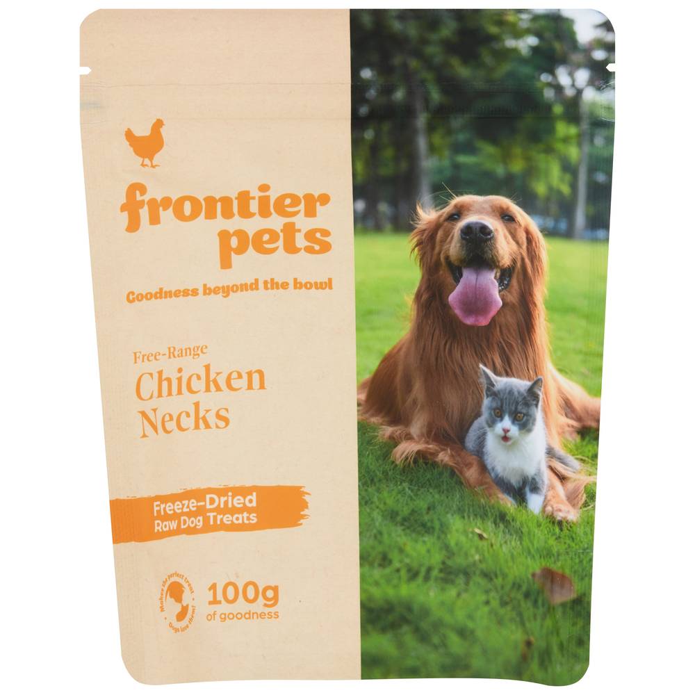 Frontier Pets Free-Range Chicken Necks Freeze-Dried Raw Dog Treats ...