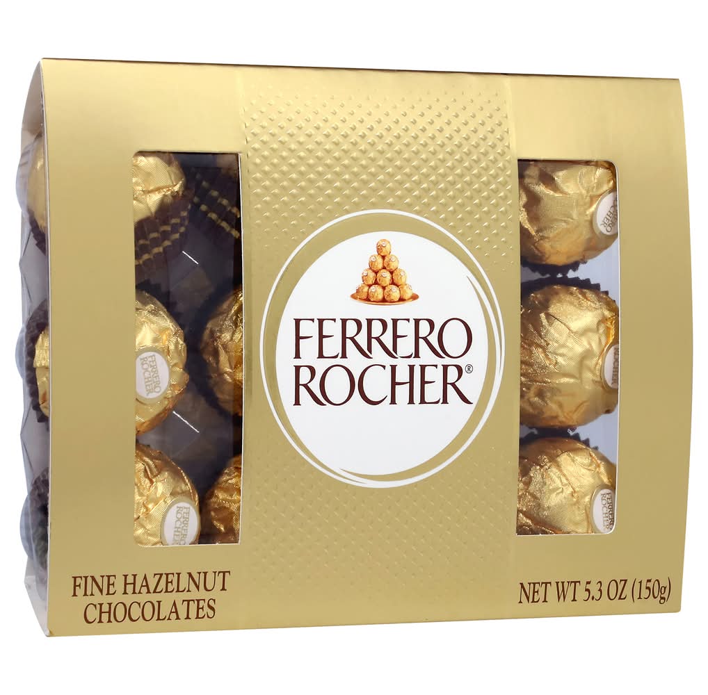 Ferrero Rocher Fine Hazelnut Chocolates (5.3 oz, 12 ct) | Postmates