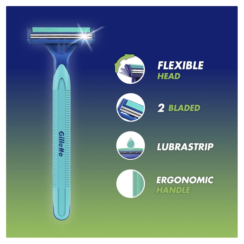 Gillette Blue Ii Flex Disposable Razors Delivery Near Me | Order Online | Uber Eats