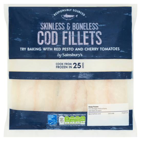 Sainsbury's Skinless & Boneless Cod Fillets Delivery Near Me | Order ...