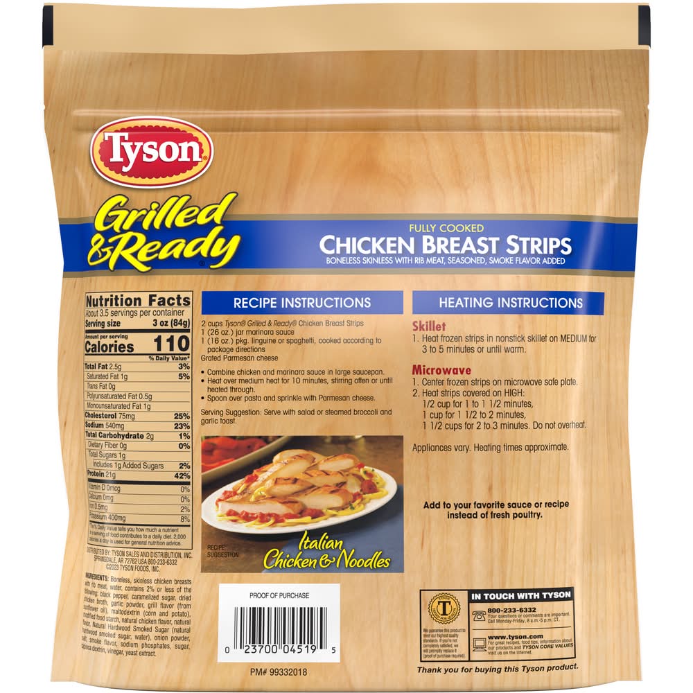 Tyson Grilled and Ready Chicken Breast Strips - Delivery in Under an ...