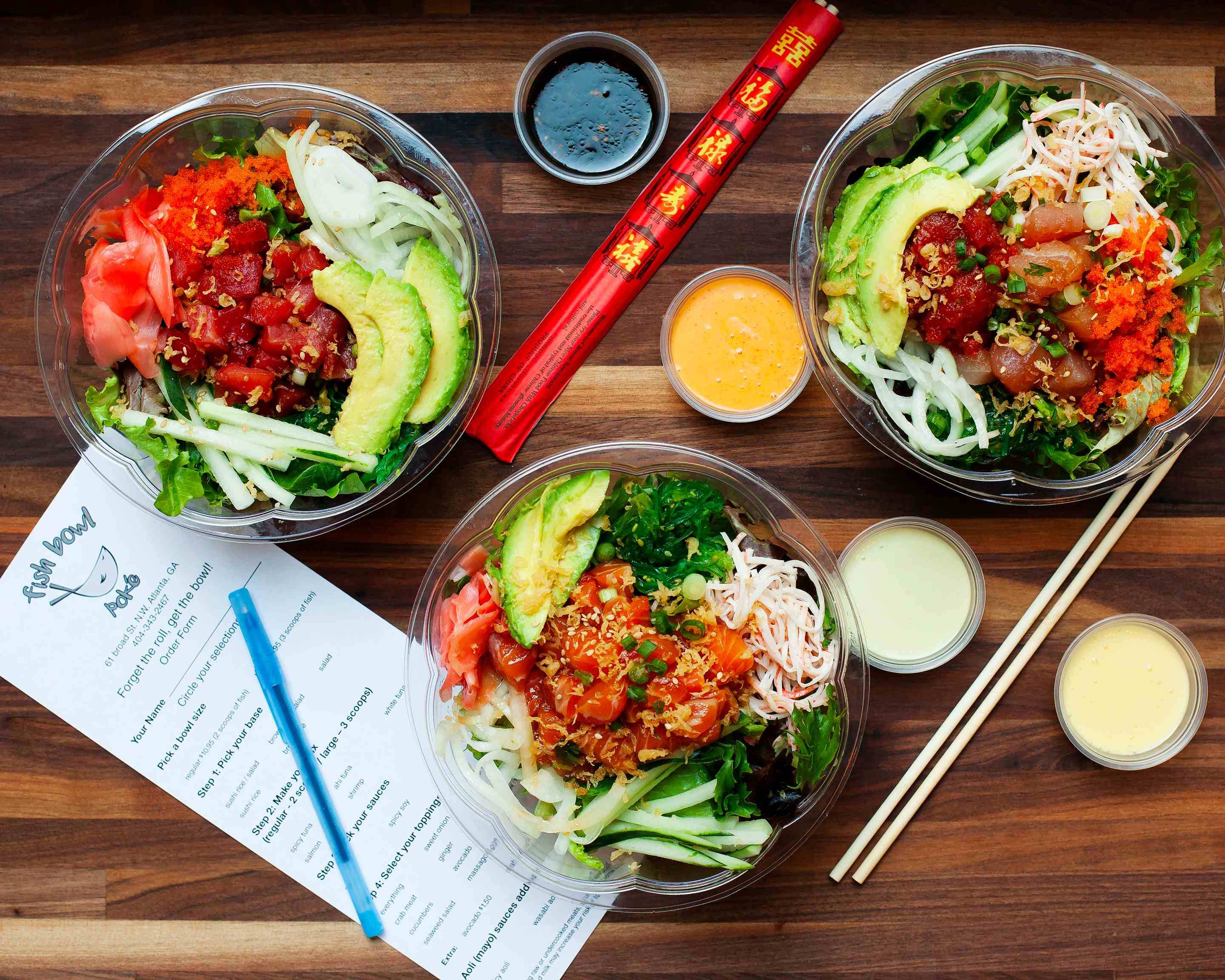 Fish Bowl Poke Menu Atlanta • Order Fish Bowl Poke Delivery Online ...