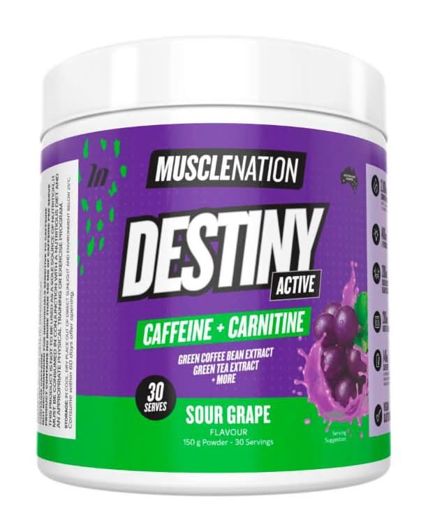 Muscle Nation Destiny Active Caffeine + Carnitine Pre Workout Burn ...