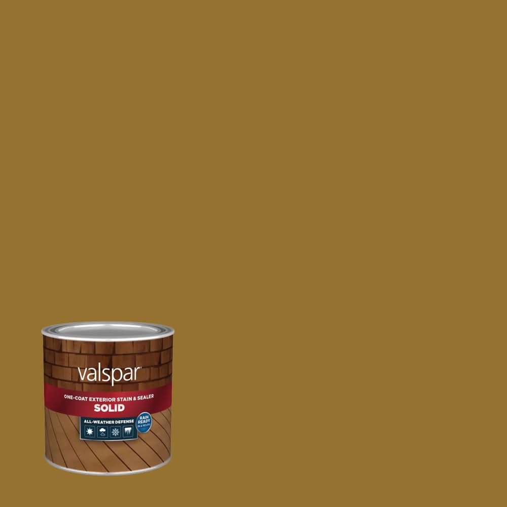 Valspar Hot Curry Solid Exterior Wood Stain and Sealer in One ( Half ...