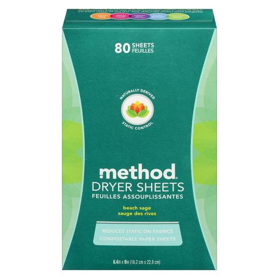 Method Dryer Sheets Beach Sage 80 Sheets (80 ea) | Delivery Near You ...