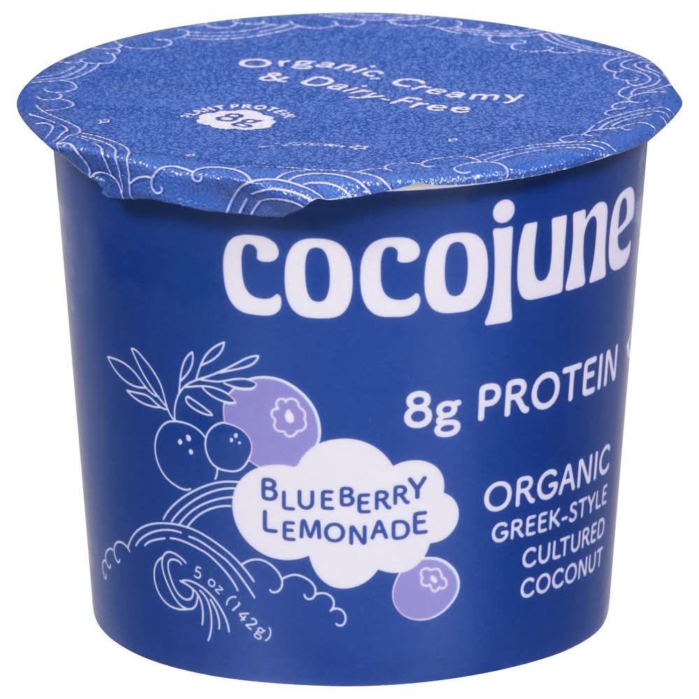 Cocojune Organic Greek Style Cultured Coconut Yogurt, Blueberry ...
