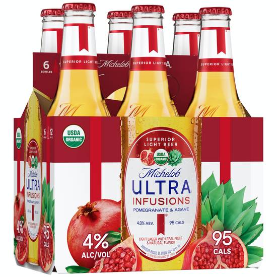 Michelob Ultra Infusions Pomegranate & Agave Beer Light Beer (6 pack ...