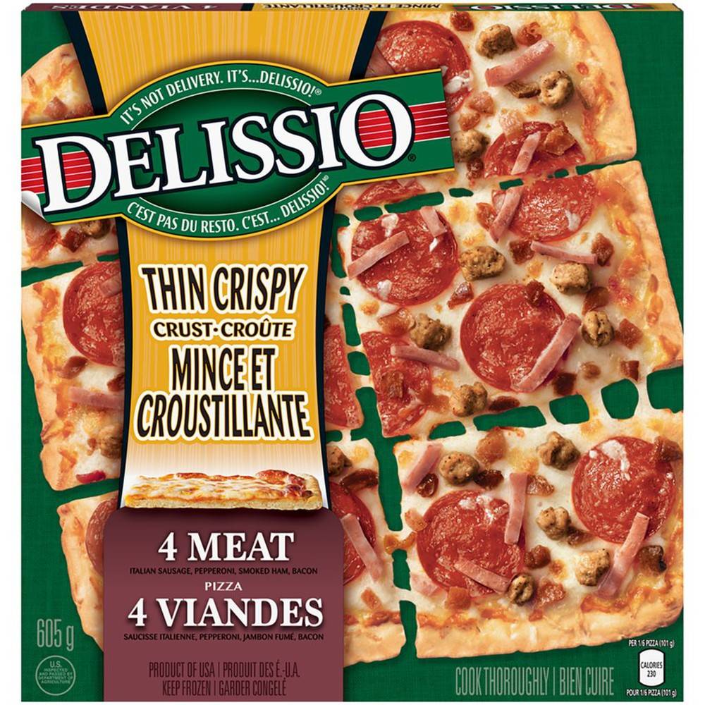 Delissio Thin Crispy Crust Four Meat - Delivery in Under an Hour | Uber ...