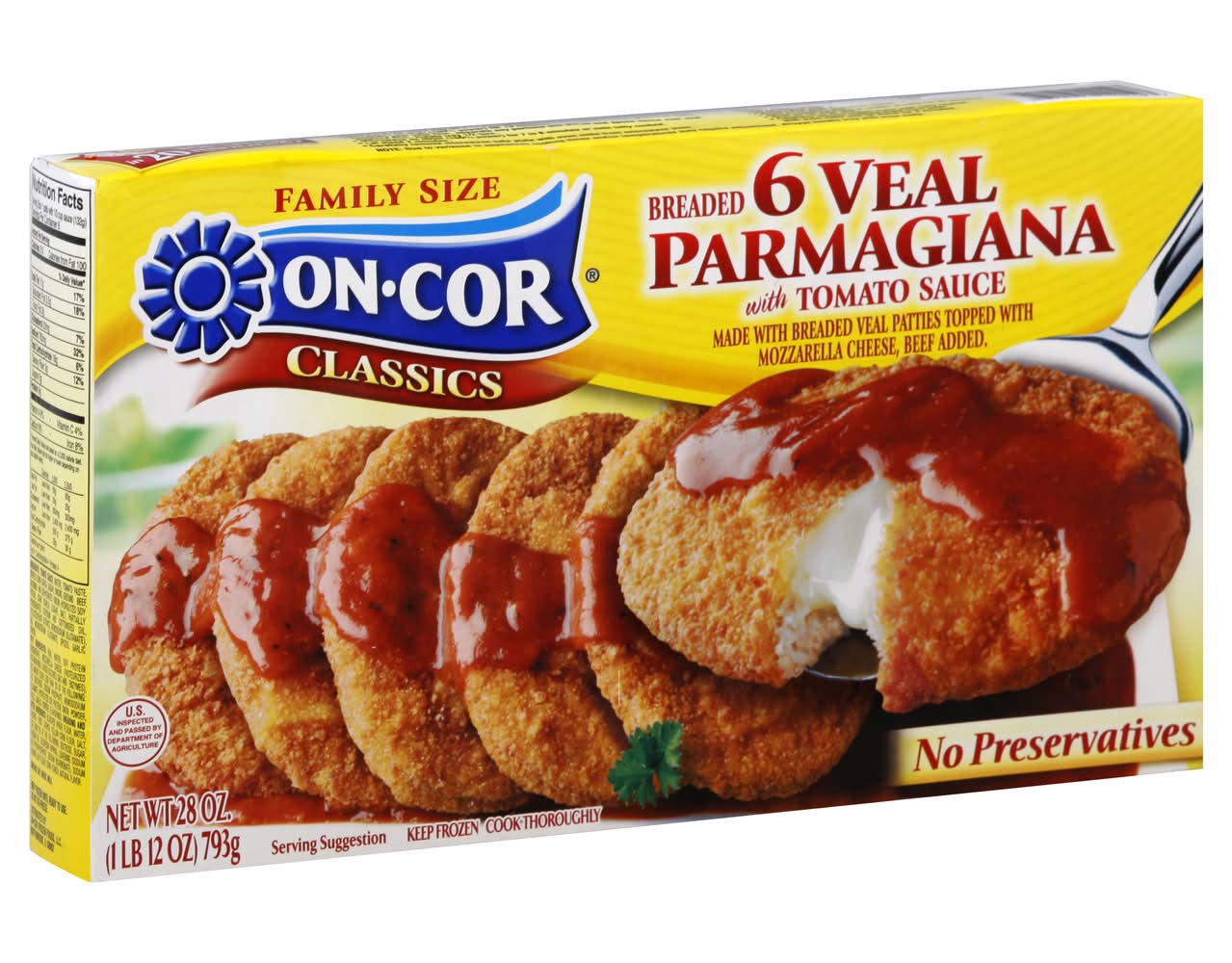 Save A Lot - On-Cor Veal Parmagiana Patties With Tomato Sauce (1.62 lbs ...