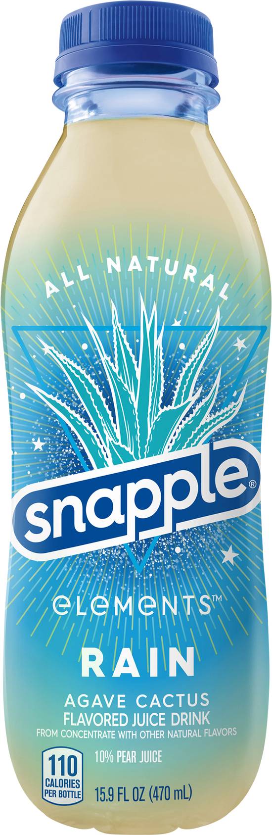Snapple Elements All Natural Rain Agave Cactus Juice Drink (15.9 fl oz ...
