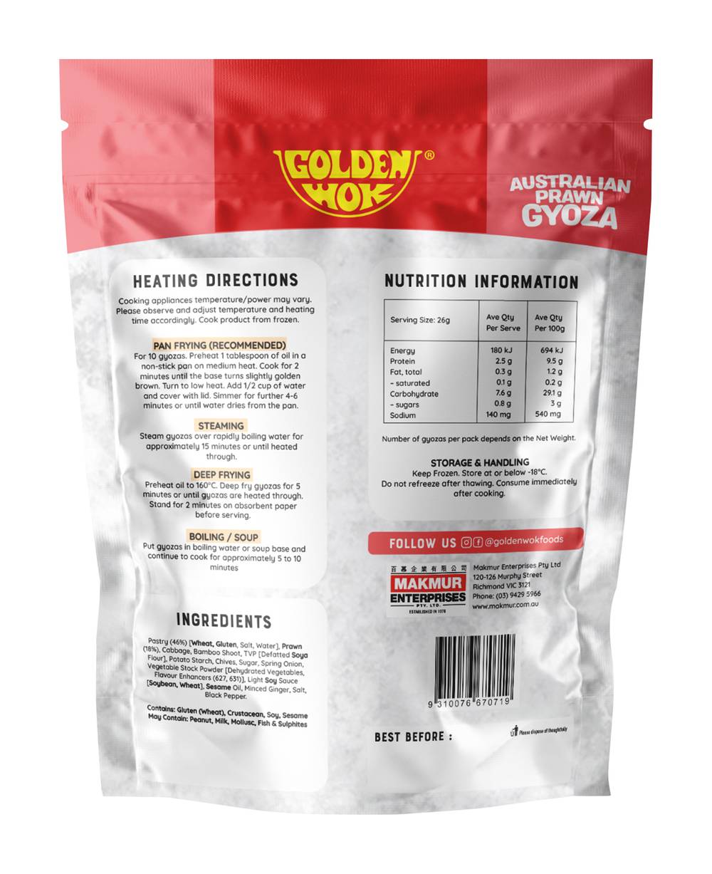 Golden Wok Australian Gyoza Prawn Delivery Near Me | Order Online ...