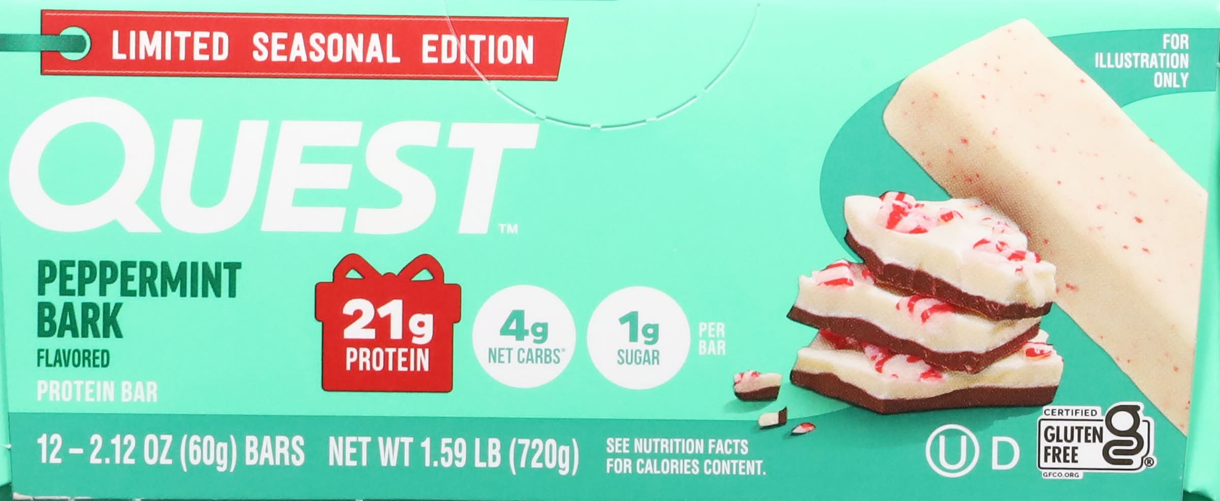 Quest Peppermint Bark Flavor Protein Bar (1.6 lbs) | Postmates