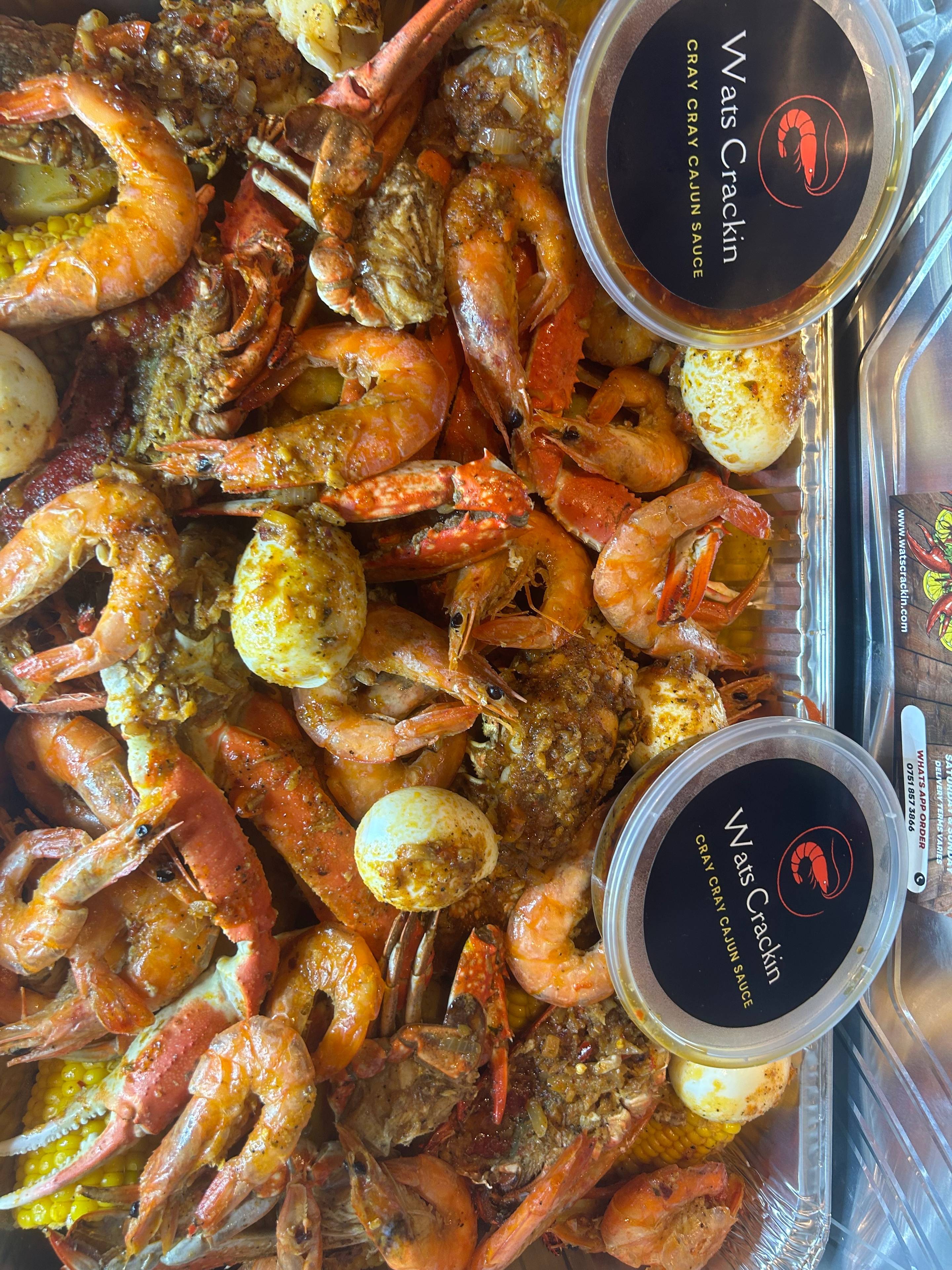Wats Crackin Seafood Boil Menu - Takeaway in London | Delivery menu ...