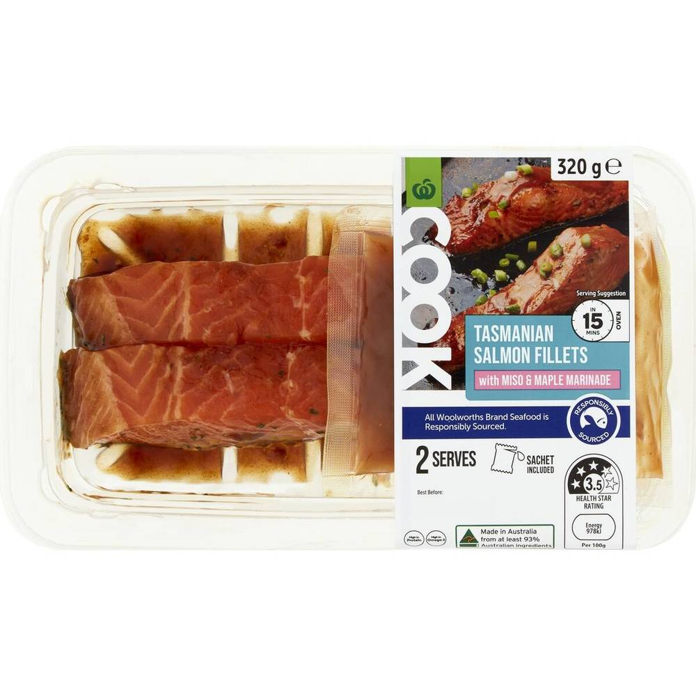 Woolworths Cook Salmon Fillets With Miso and Maple Marinade Delivery ...
