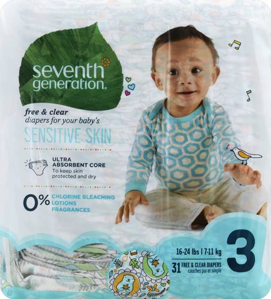 Seventh Generation Free & Clear Sensitive Skin Baby Diapers | Delivery ...
