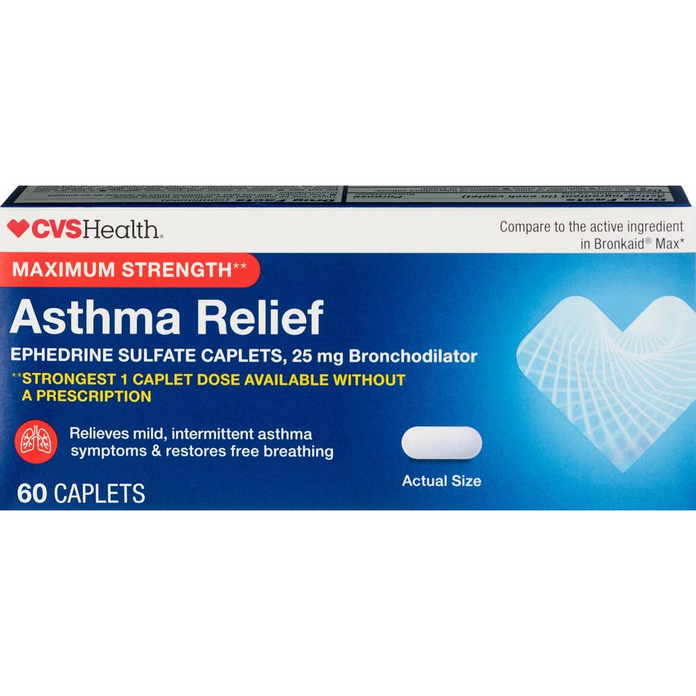 CVS Health Maximum Strength Asthma Reliever 25 mg Caplets (60 ct ...