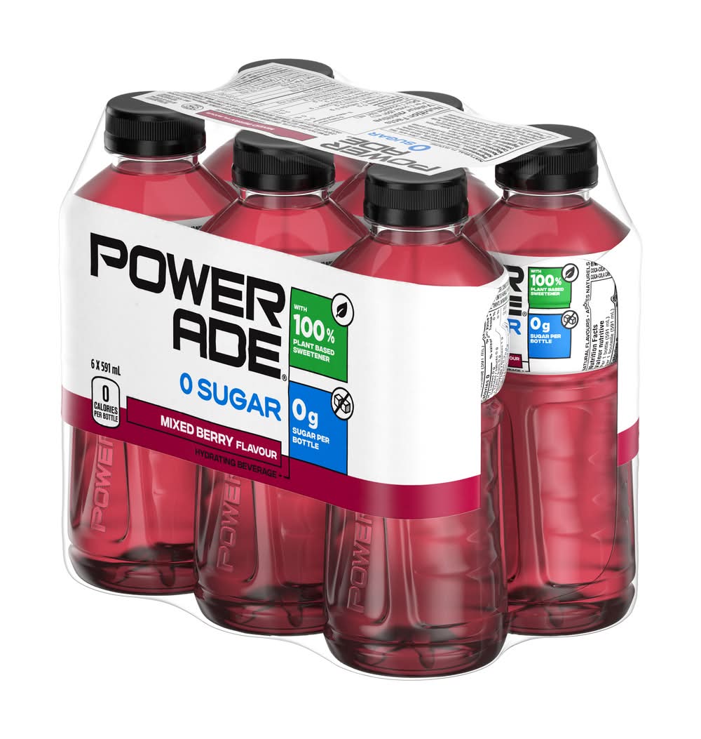 Powerade Zero Sugar Hydrating With 100% Plant Based Sweetener Sports ...