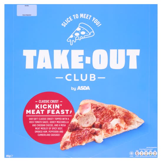Asda - ASDA Take-Out Club Classic Crust Kickin' Meat Feast Pizza (492g ...