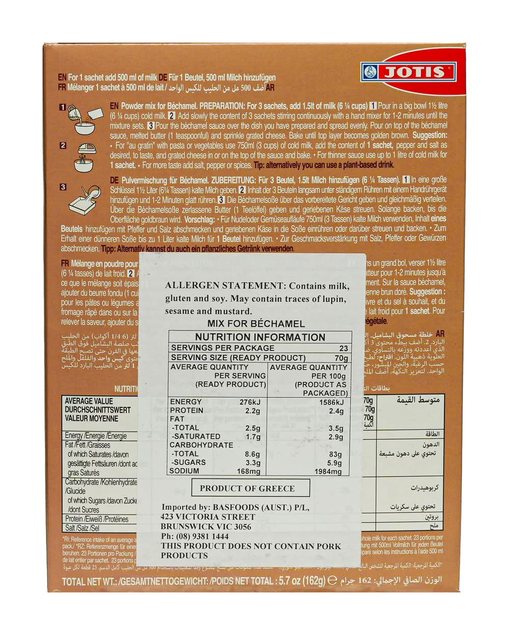 Jotis Bechamel Mix Box Delivery Near Me | Order Online | Uber Eats