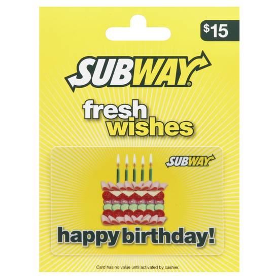 Subway Fresh Wishes Gift Card | Delivery Near You | Uber Eats