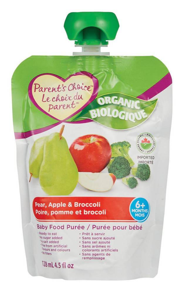 Parent's Choice Pur e pour b b biologique poire, pomme et brocoli le ...
