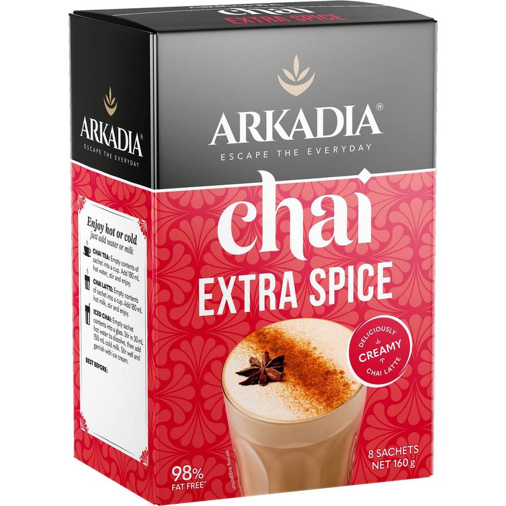 Arkadia Chai Latte Extra Spice Tea Sachets Delivery Near Me | Order ...