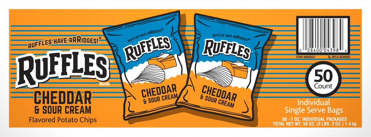 Ruffles Cheddar and Sour Cream Flavored Potato Chips (50 ct) | Delivery ...