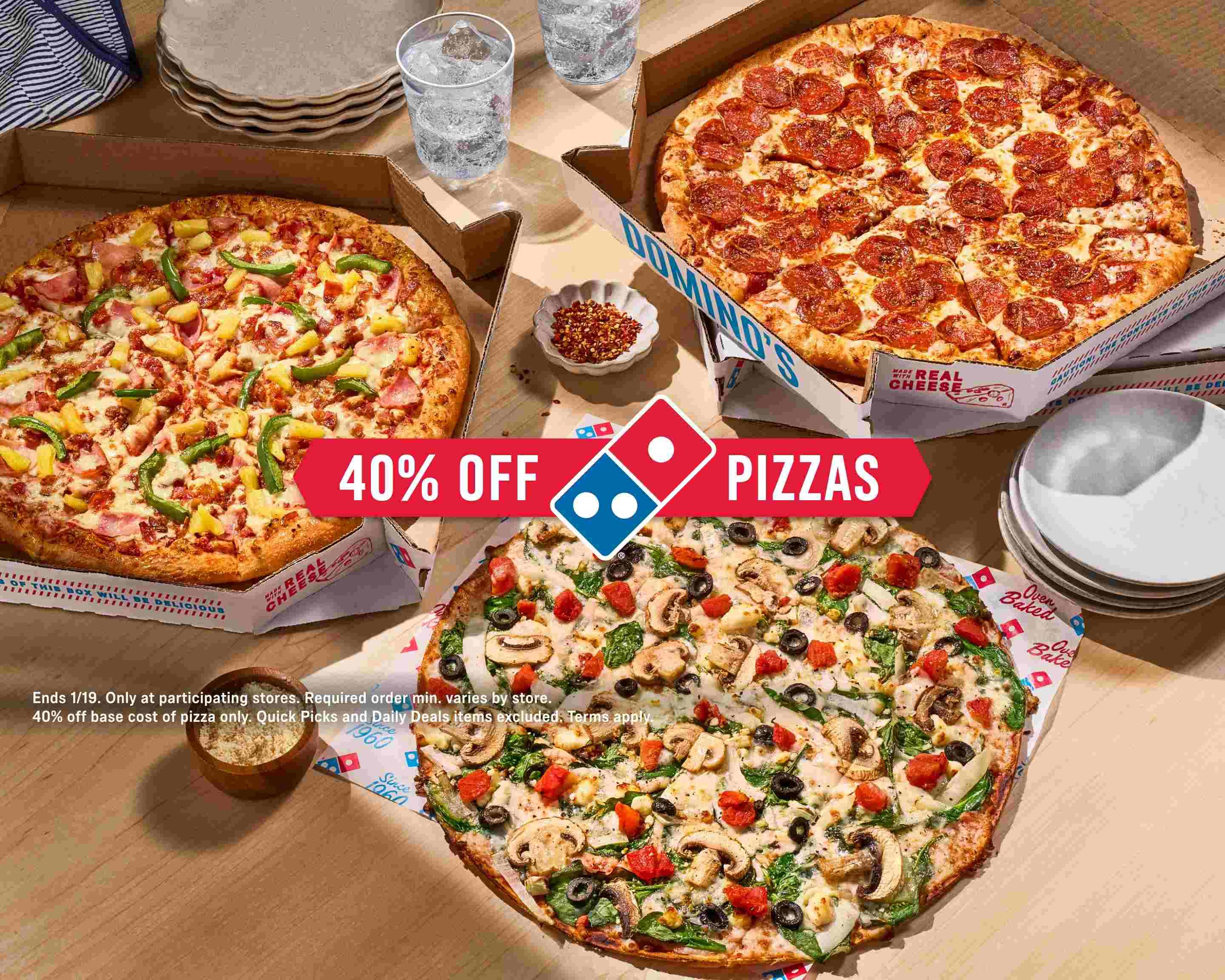 Domino's pizza menu and prices store
