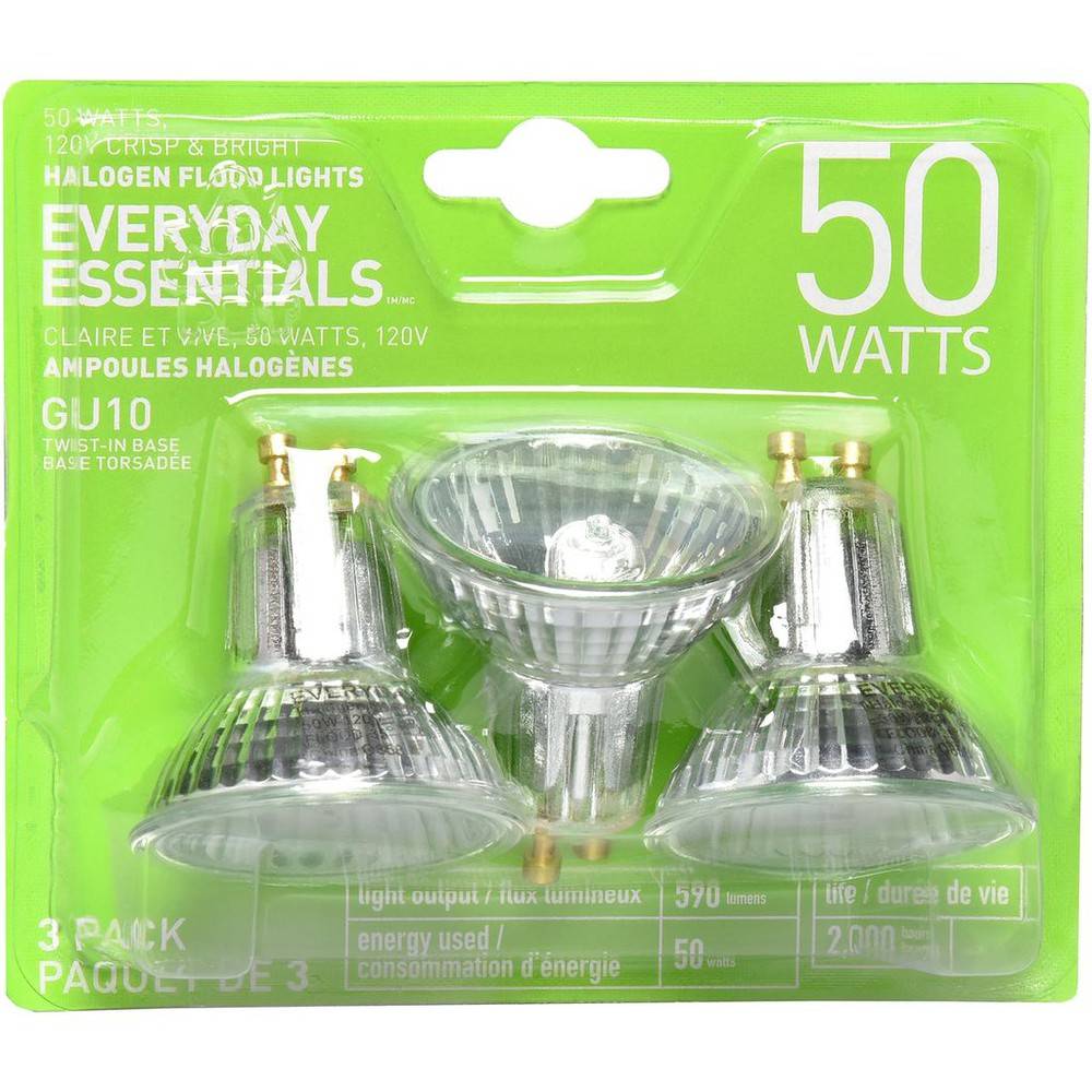 Everyday Essentials Gu10 Halogen Flood 50w Light Bulbs Delivery Near Me ...