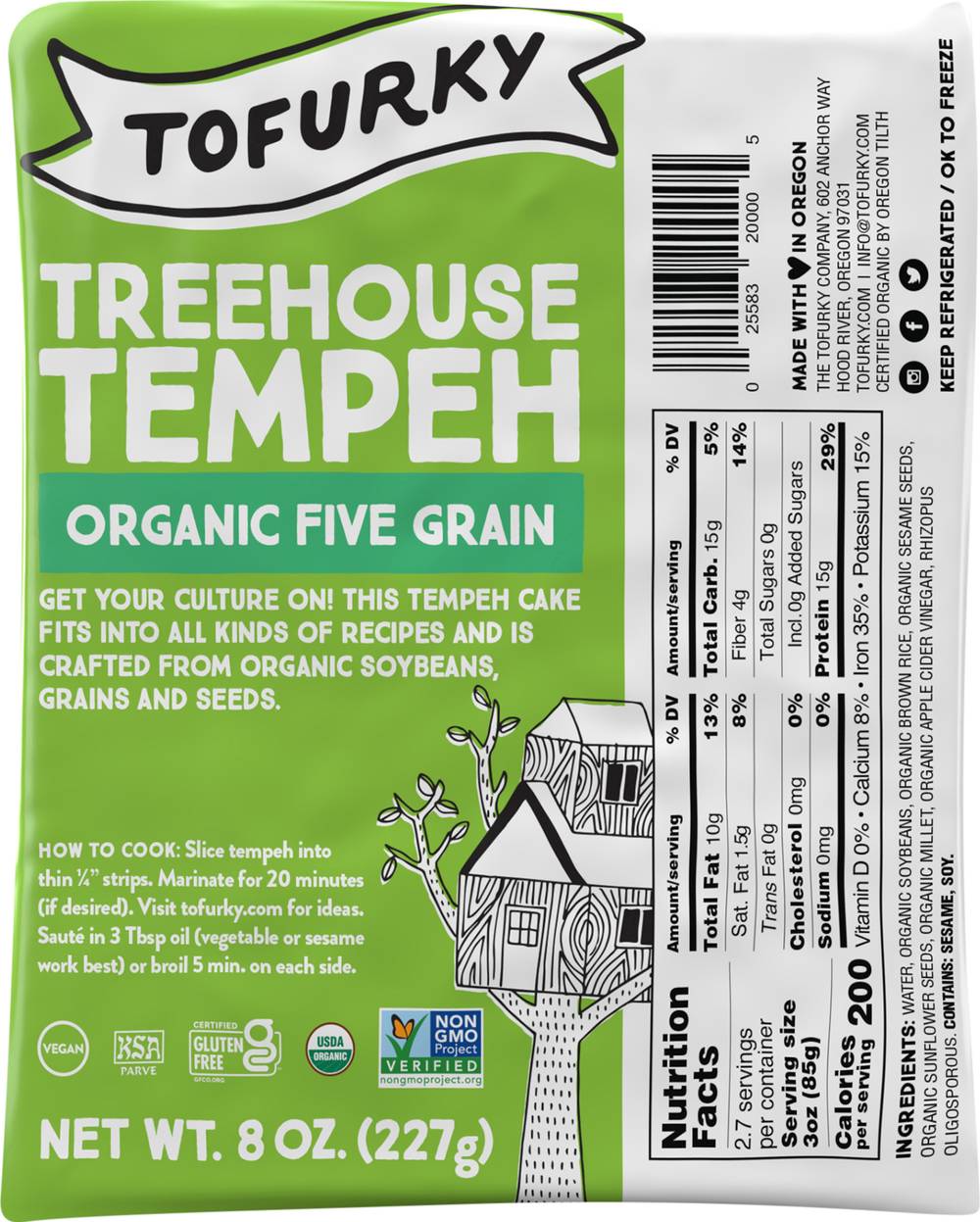 Tofurky Treehouse Tempeh Organic Five Grain Delivery Near Me | Order ...