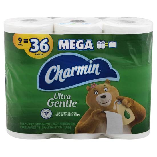 Charmin Mega Ultra Gentle 2-Ply Lotion Bathroom Tissue (9 ct ...