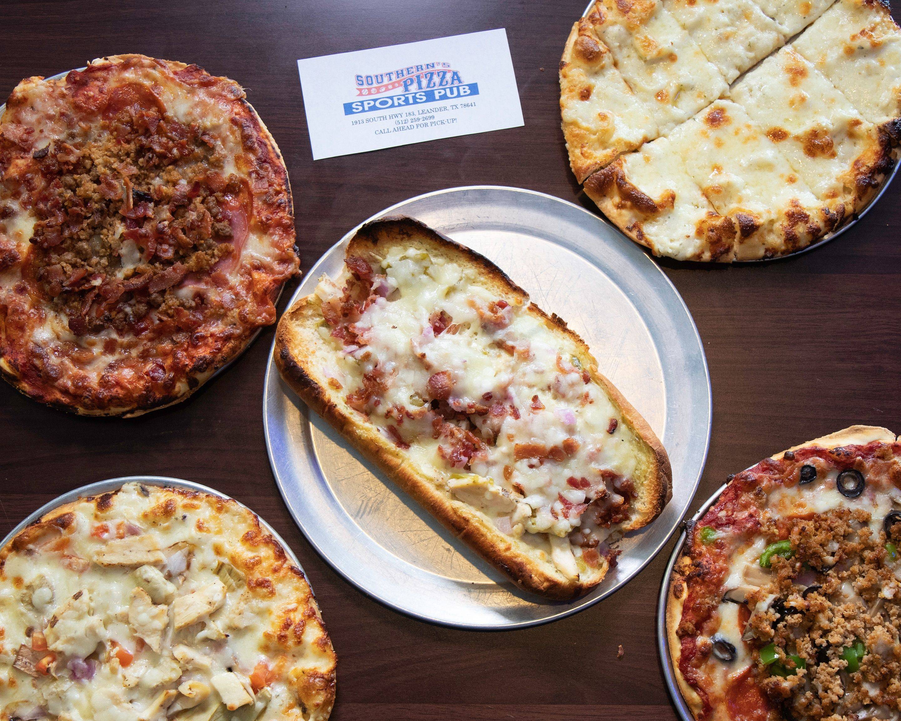 Southern's Pizza & Sports Pub Menu Leander • Order Southern's Pizza ...
