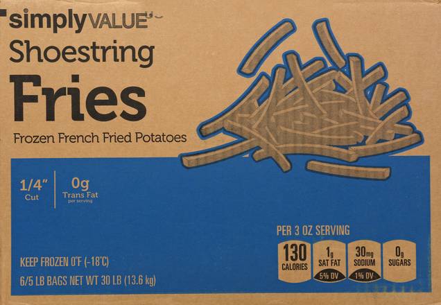 Simply Value Shoestring Fries Frozen French Fried Potatoes Bags (6 ct ...