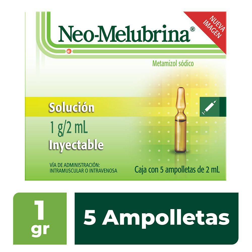 Compra Neo-Melubrina Metamizol sódico solución inyectable 1 g/2 ml ...