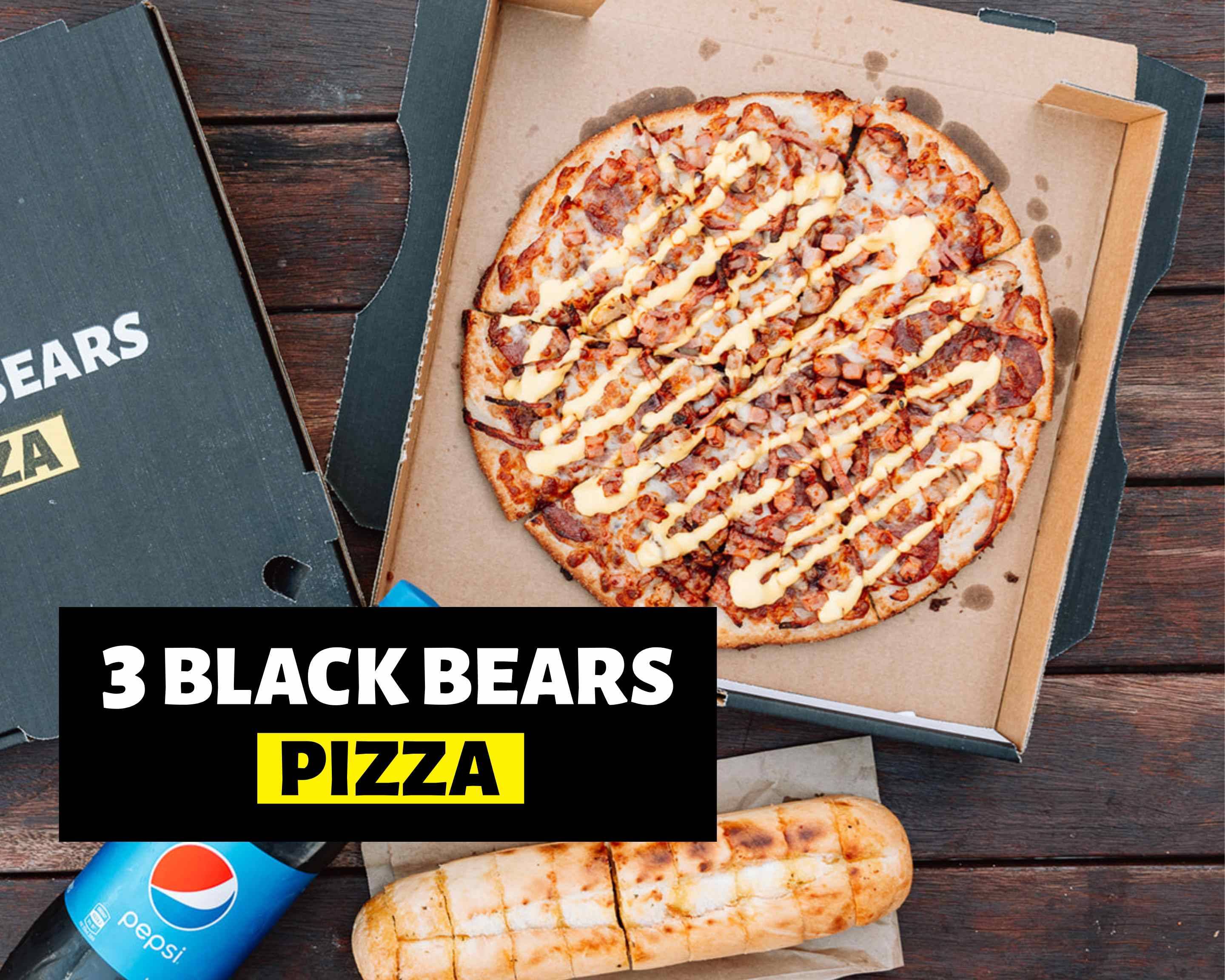 Order 3 Black Bears Pizza (Upper Mount Gravatt) | Menu & Prices ...