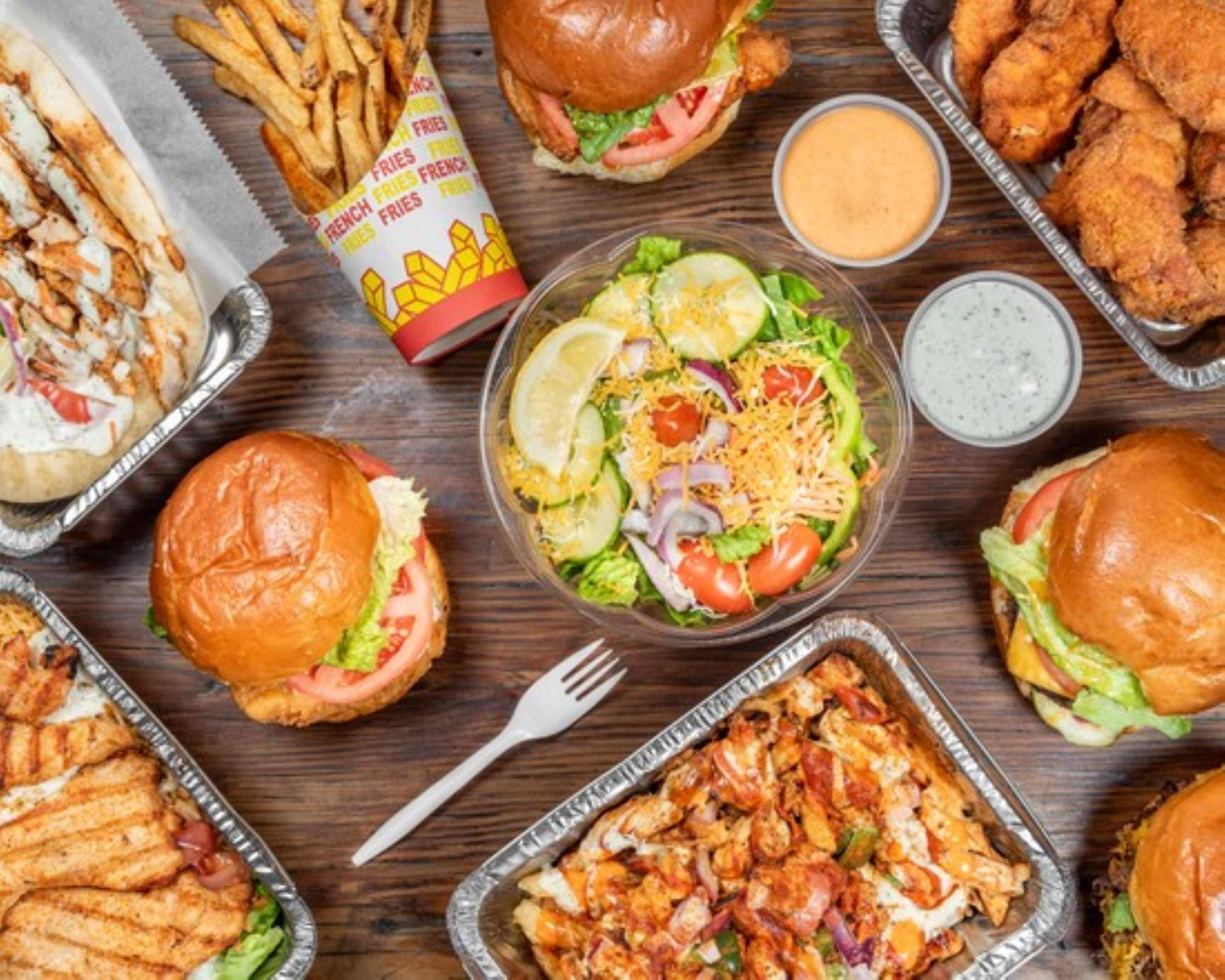 Grilled Chicken Burger And Fries