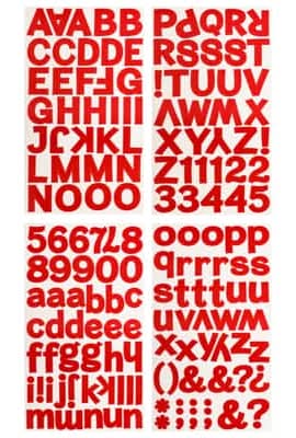 Recollections Block Alphabet & Number Stickers, 1.25 in, Candy Apple ...