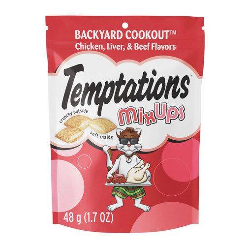 Temptations - snack para gatos adultos pollo, hígado y carne 48gr ...