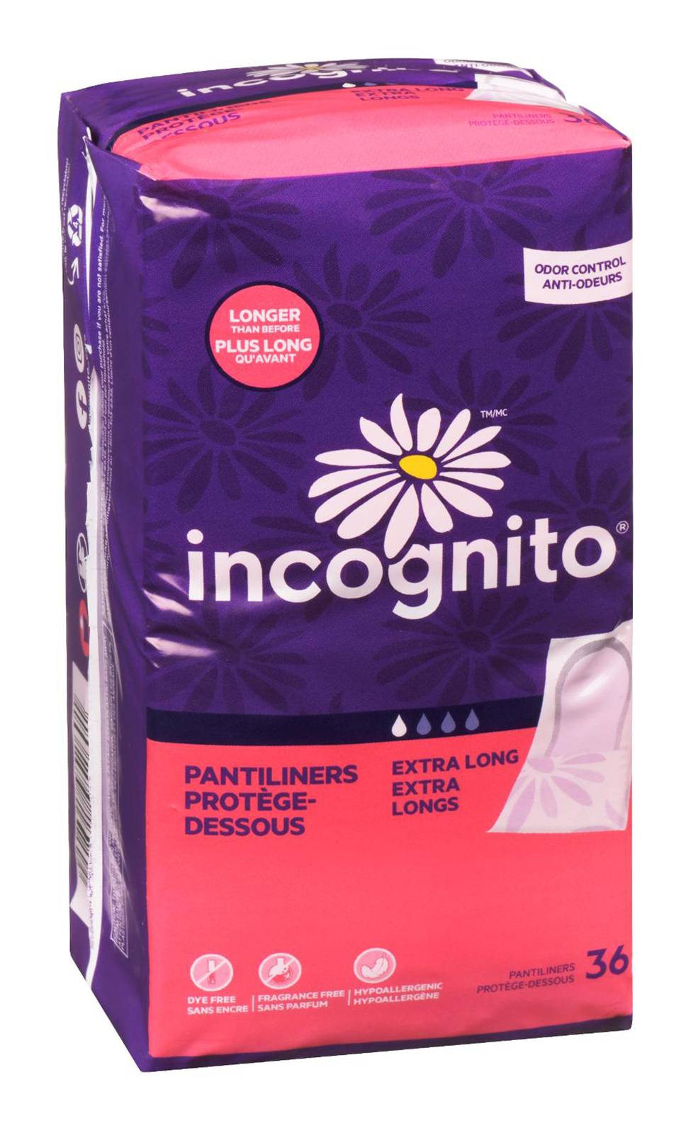 Incognito Protège-dessous extra long - extra long pantiliner Delivery ...