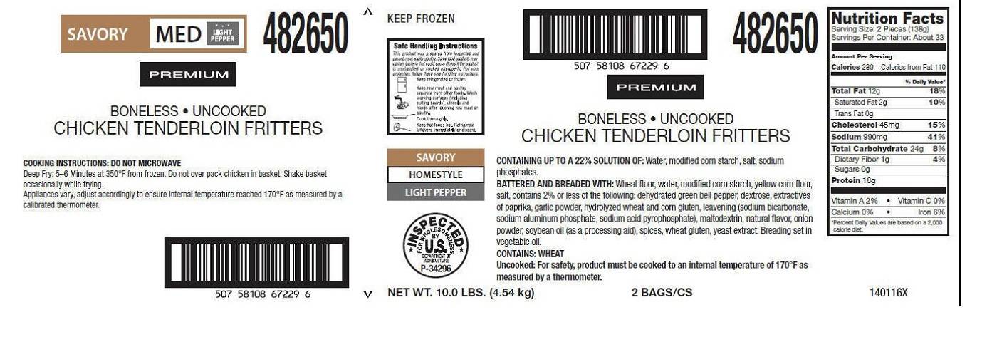 Patuxent Farms Premium Chicken Tenderloin Fritters Medium Savory ...