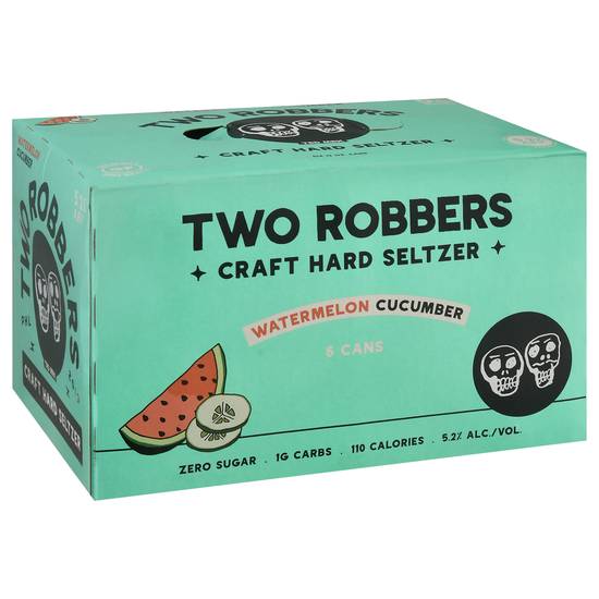 Two Robbers Watermelon & Cucumber Craft Hard Seltzer (6 ct, 12 fl oz ...