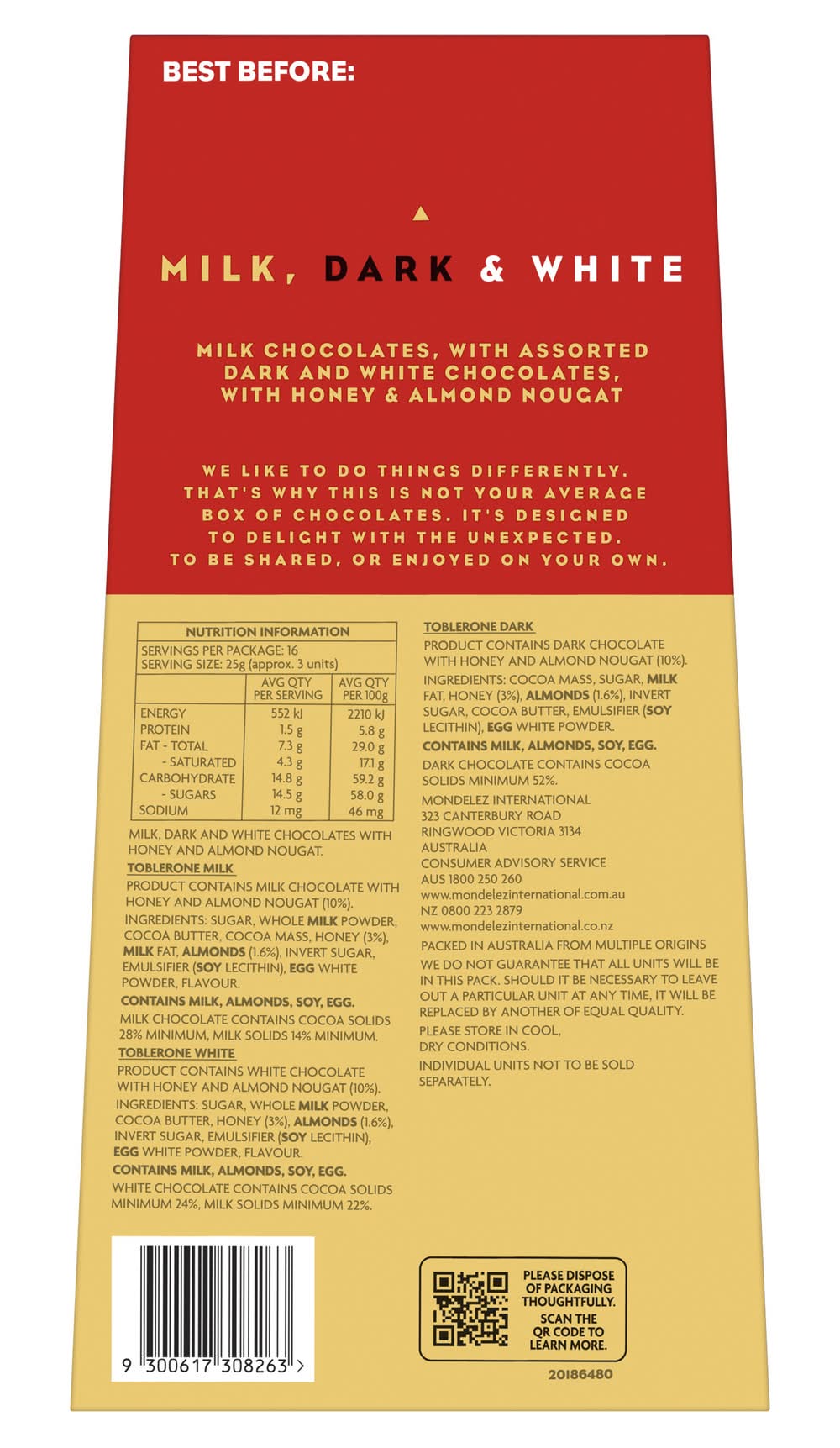 Toblerone Tiny Boxed Chocolate Delivery Near Me | Order Online | Uber Eats
