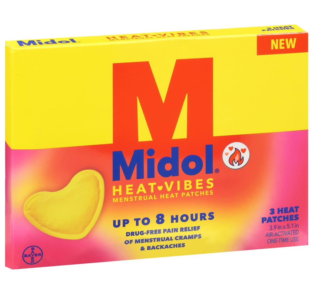 Midol Heat Vibes Menstrual Heat Patches, 3.9x5.1 in (3 ct) | Delivery ...