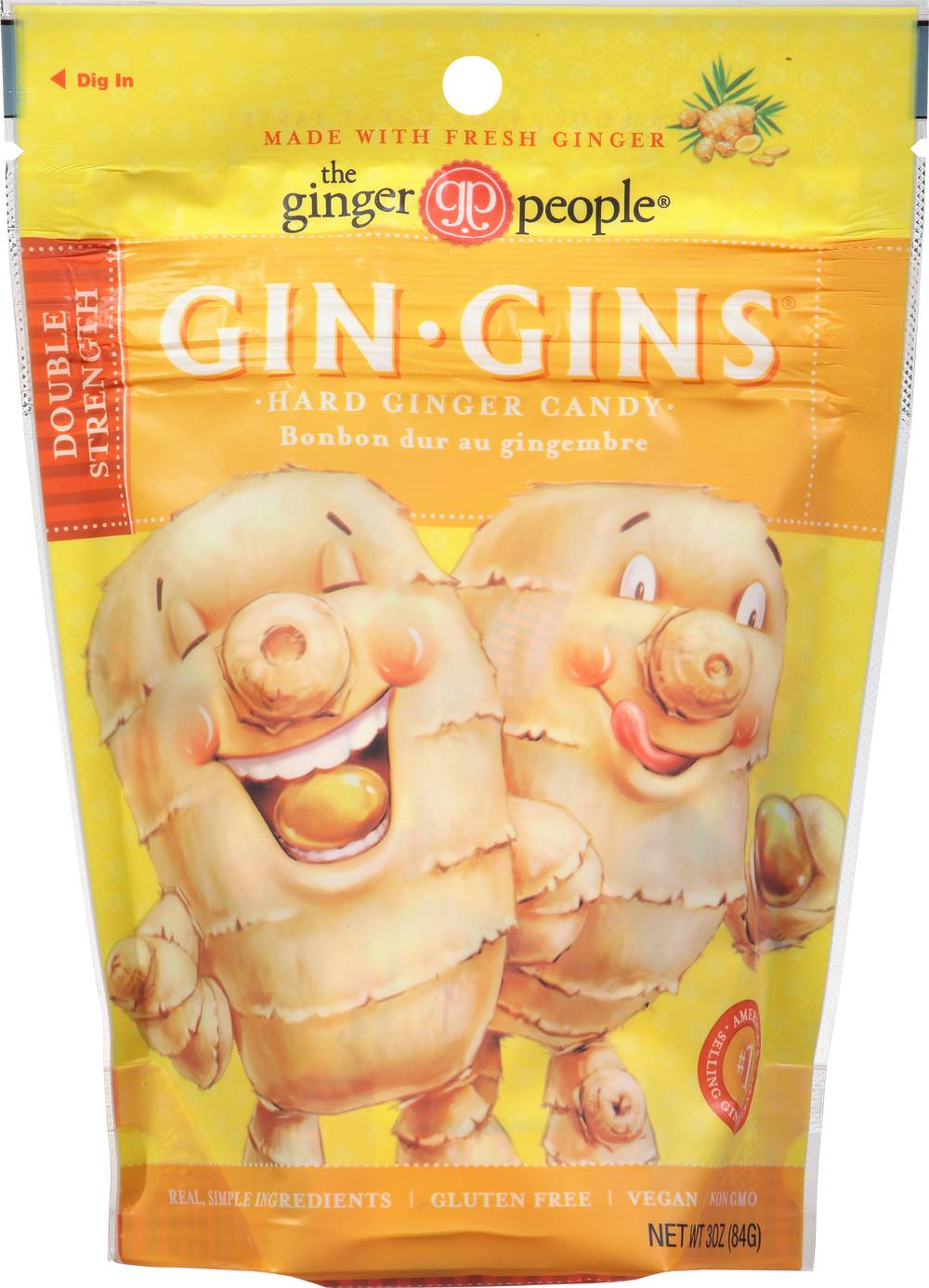The Ginger People Gin Gins Double Strength Hard Ginger Candy (3 oz ...