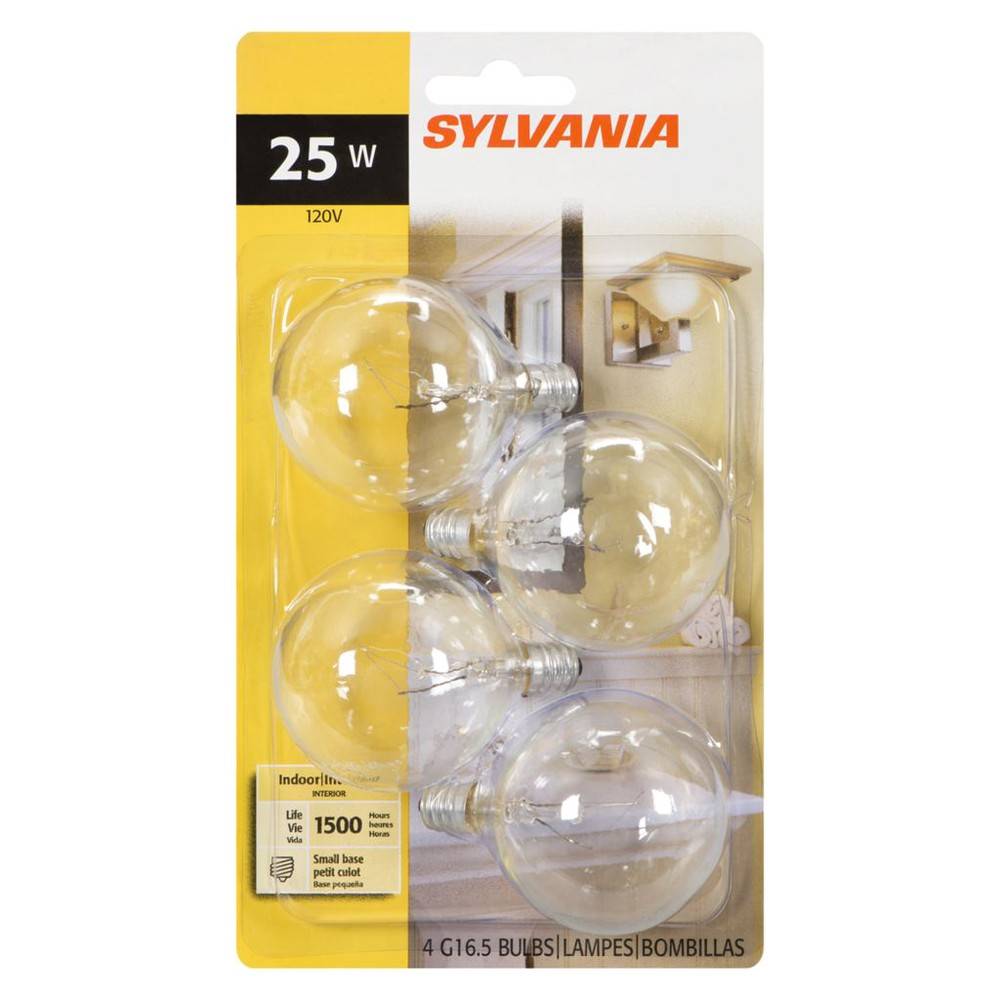 Sylvania G16 Globe 25w Light Bulbs, Clear Delivery Near Me | Order ...