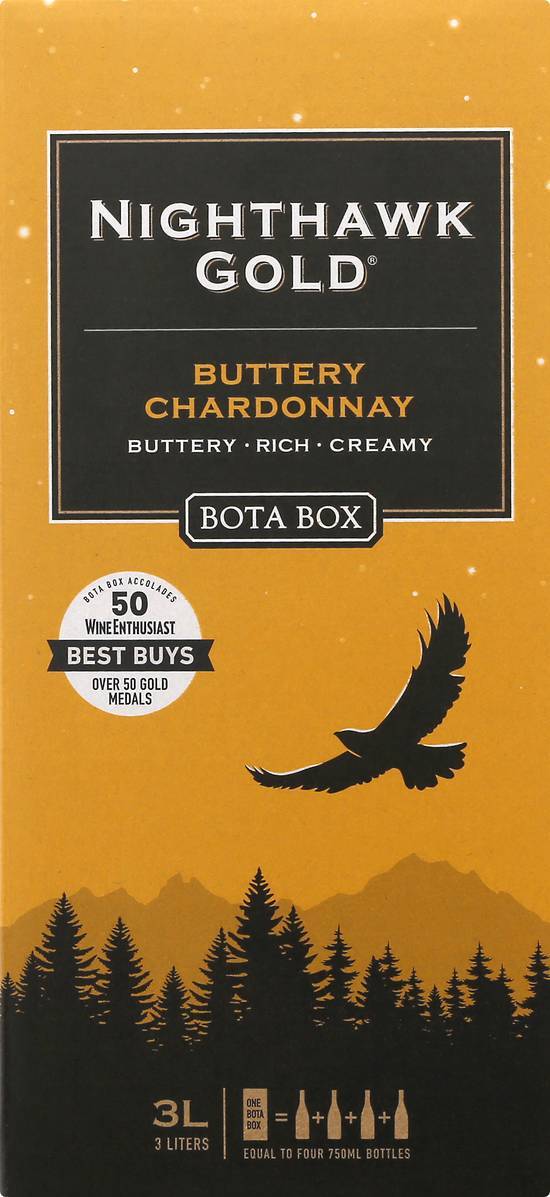 Bota Box Nighthawk Gold Buttery Chardonnay Wine (3 L) | Delivery Near You | Uber Eats