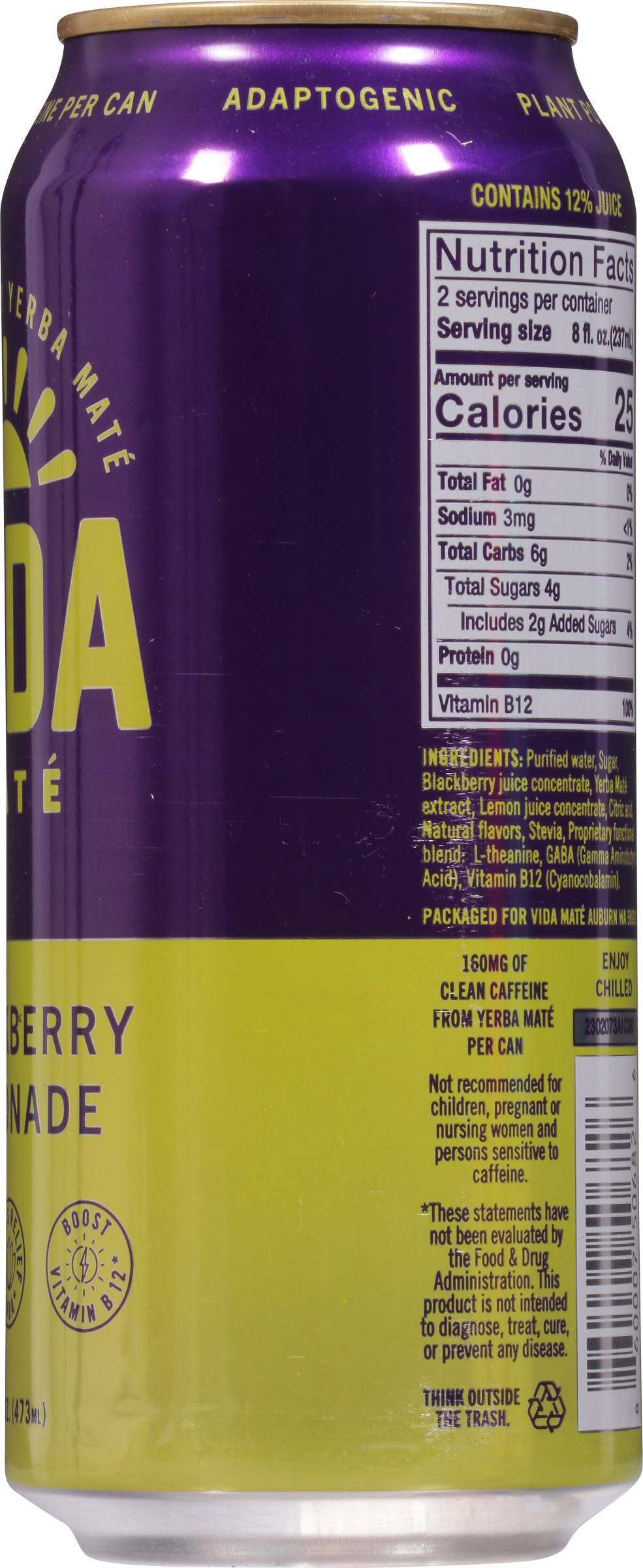 Vida Mate Blackberry Lemonade (16 fl oz) | Delivery Near You | Postmates