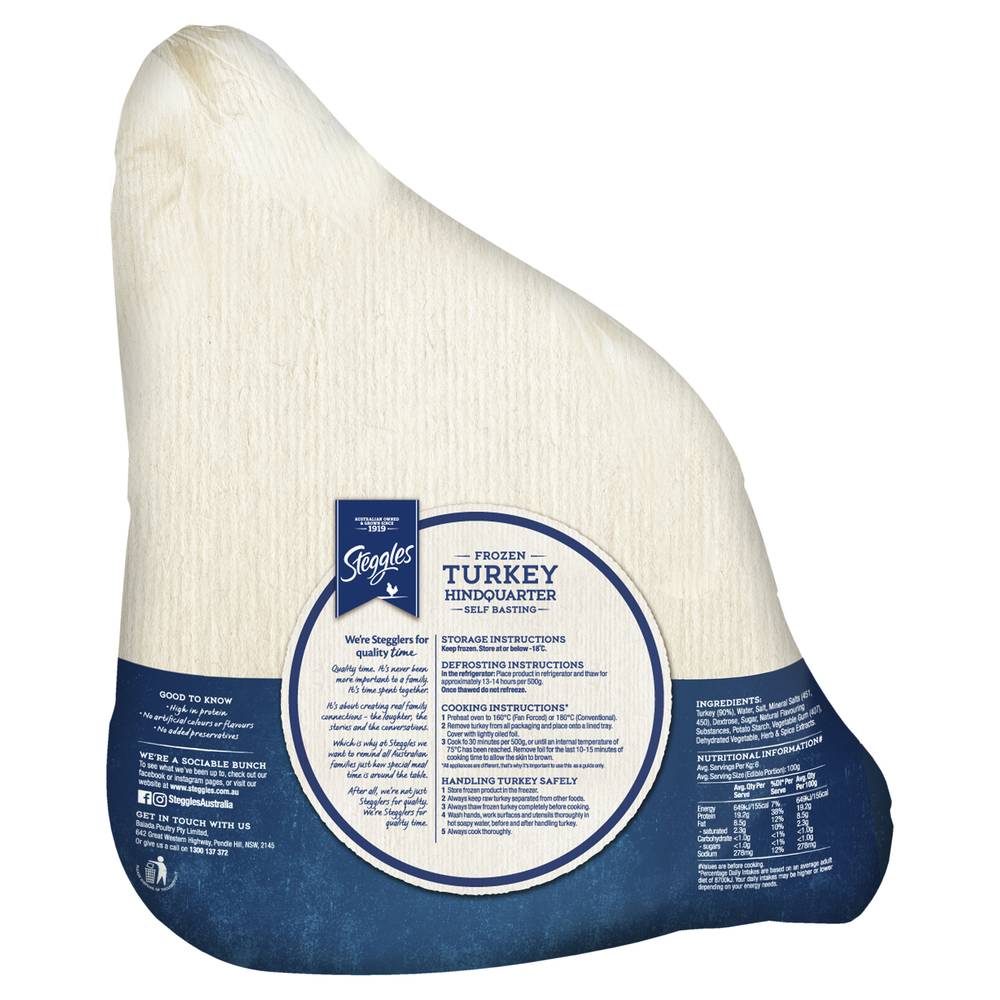 Steggles Frozen Turkey Hindquarter Self Basting Medium - Last minute ...